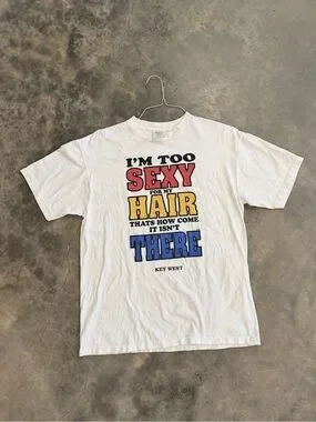 Vintage | Shirts | Vintage 9s Key West Florida Tee L Too Sexy Bald Guy ...